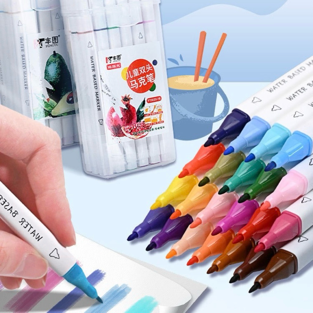 [ DaVinci ] Bút marker gốc nước mini hai đầu FengTu combo 24/36/48 màu ...