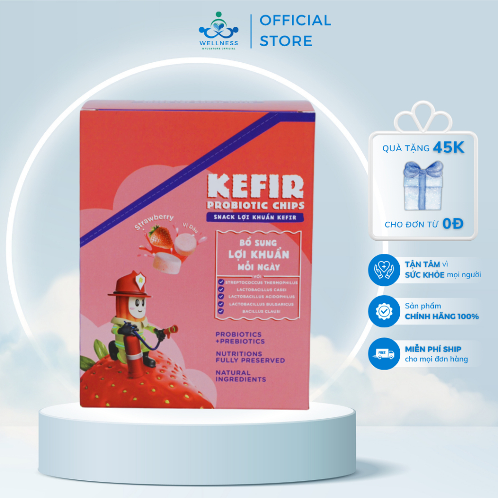 Snack lợi khuẩn Kefir TRACY KEFIR 4 vị gồm vị dâu, vị nguyên bản, vị ...