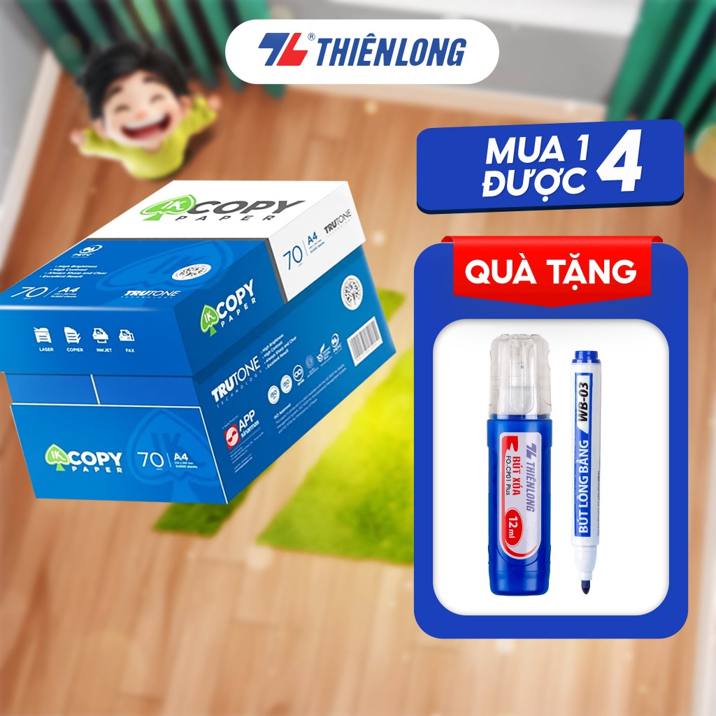 Combo 5 ream giấy in A4 photo 70/80gsm Thiên Long - Giấy A4 IK Copy ...