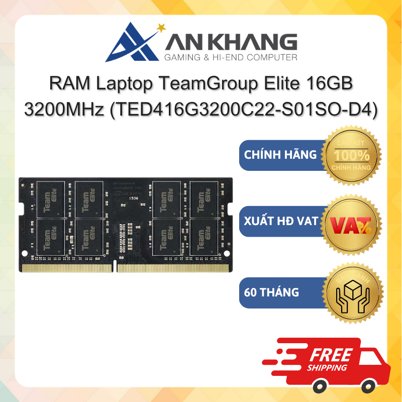 RAM Laptop TeamGroup Elite 16GB 3200MHz (TED416G3200C22-S01SO-D4) Chính ...