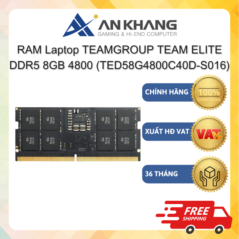 RAM Laptop TEAMGROUP TEAM ELITE DDR5 8GB 4800 (TED58G4800C40D-S016 ...