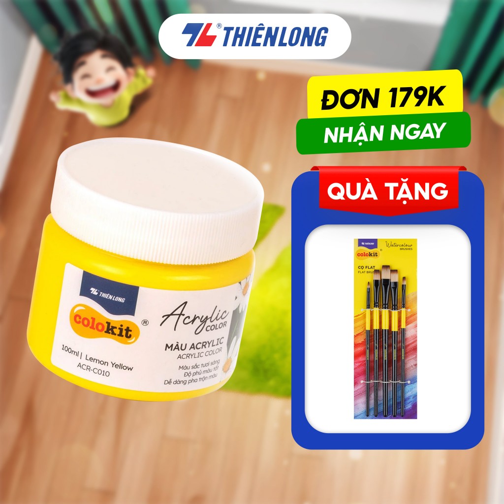 Màu nước Acrylic dạng hủ 100ml Thiên Long Colokit ACR-C010 | Shopee Việt Nam