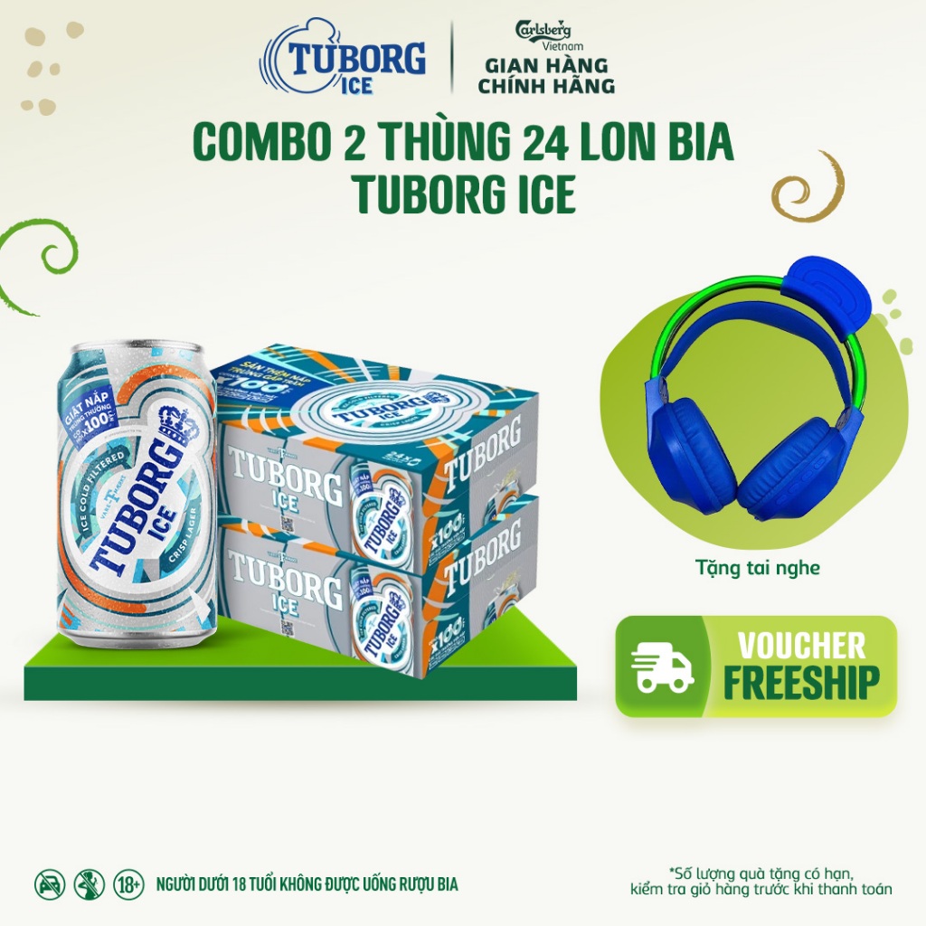 Tuborg ICE - Bia Lager Đan Mạch - Độ cồn 4.3% - Combo 2 thùng 24 lon ...