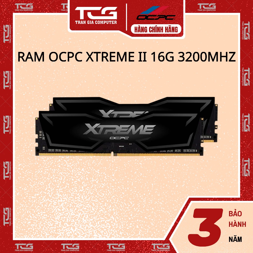 Ram Máy Tính OCPC XTREME II 16GB DDR4 3200MHz Tản Nhiệt Thép - Bảo Hành ...