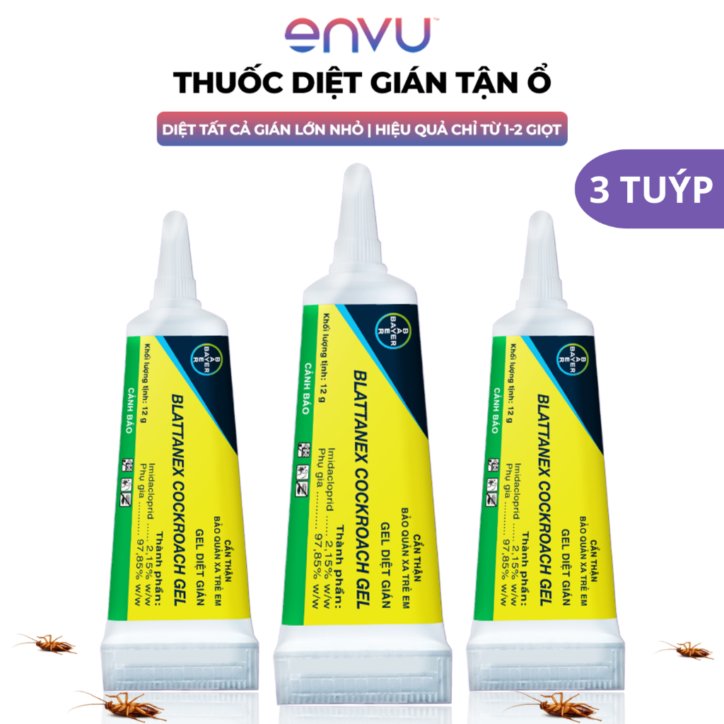 [ENVU] Combo 3 Diệt Gián Blattanex, diệt gián Trong Nhà Bếp, Hộ Gia Đình-Dạng Gel 36g (12g x 3 ...