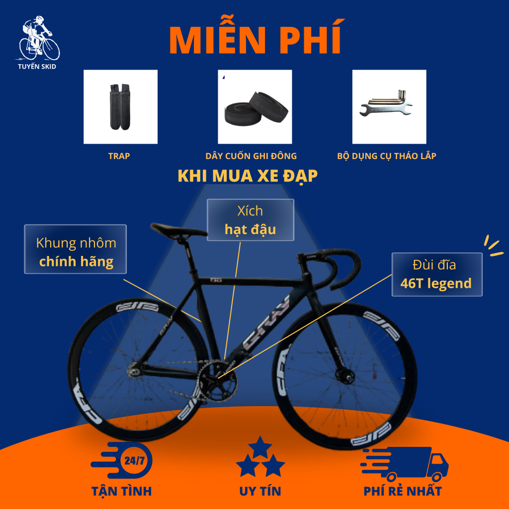 Xe đạp Fixed Gear Gray f10 chính hãng hàng lướt 99% tặng full đồ có ...