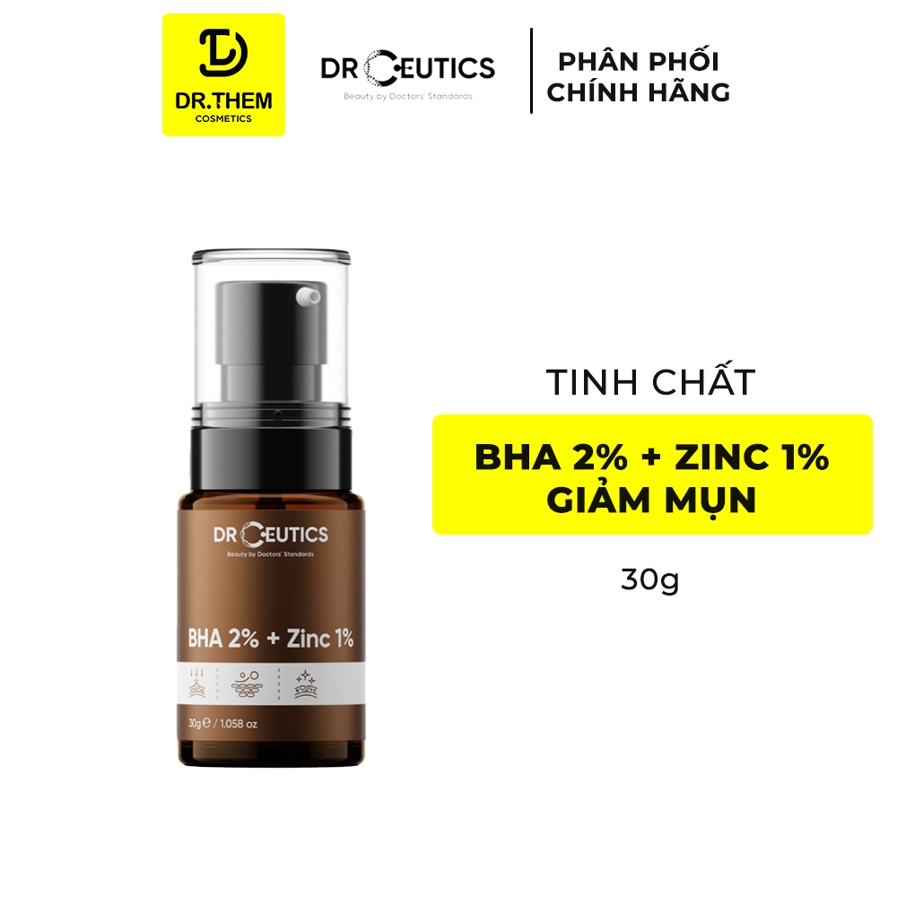 DrCeutics Serum BHA 2% + ZinC 1% 30ml và 100ml Giảm Sưng Mụn | Shopee Việt Nam
