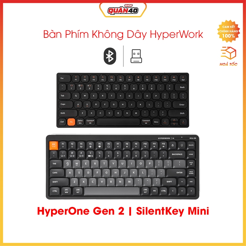 Bàn Phím Không Dây HyperWork HyperOne Gen 2, SilentKey Mini | Hỗ Trợ ...
