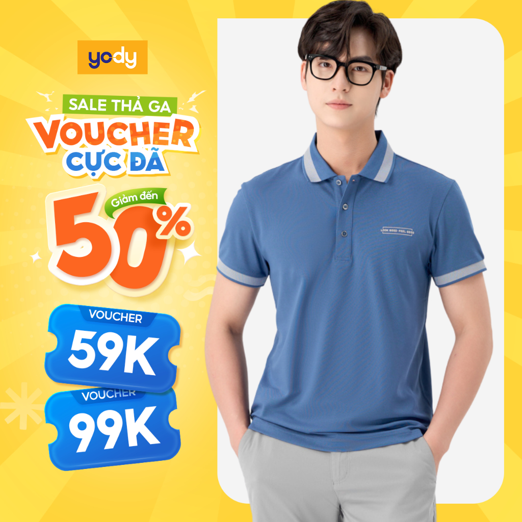 [Đồng Giá 199] Áo Polo Yody Nam phối cổ thấm hút mồ hôi, chống tia UV ...