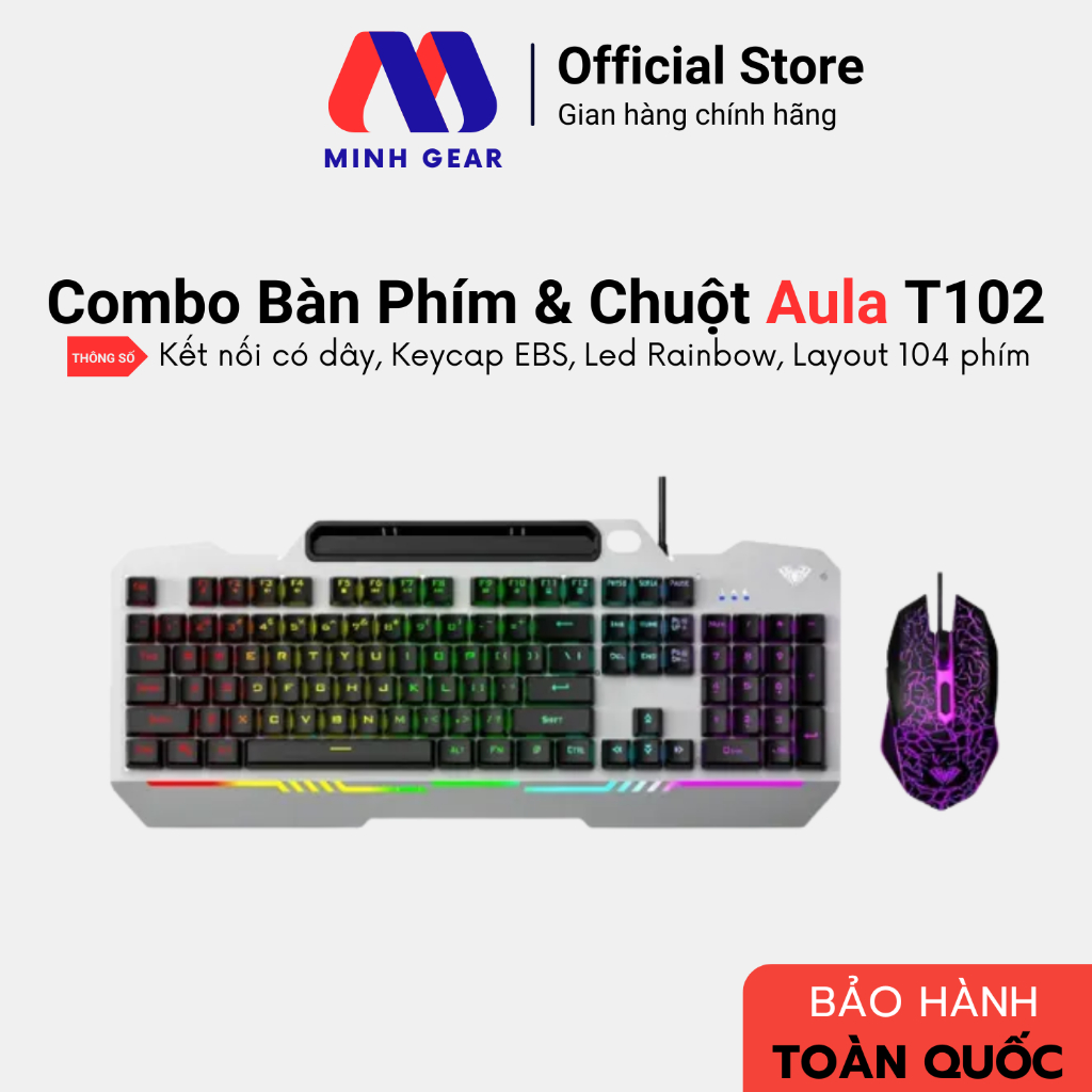 Combo Bàn Phím & Chuột Giả Cơ Gaming Aula T102 - Hàng Chính Hãng | Shopee Việt Nam