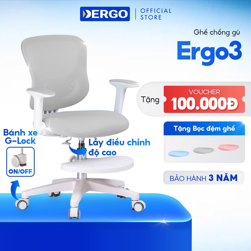 [Mới 2025 - Voucher 100K] Ghế Học Sinh DERGO LEO Ergo 3 Ghế Điều Chỉnh ...