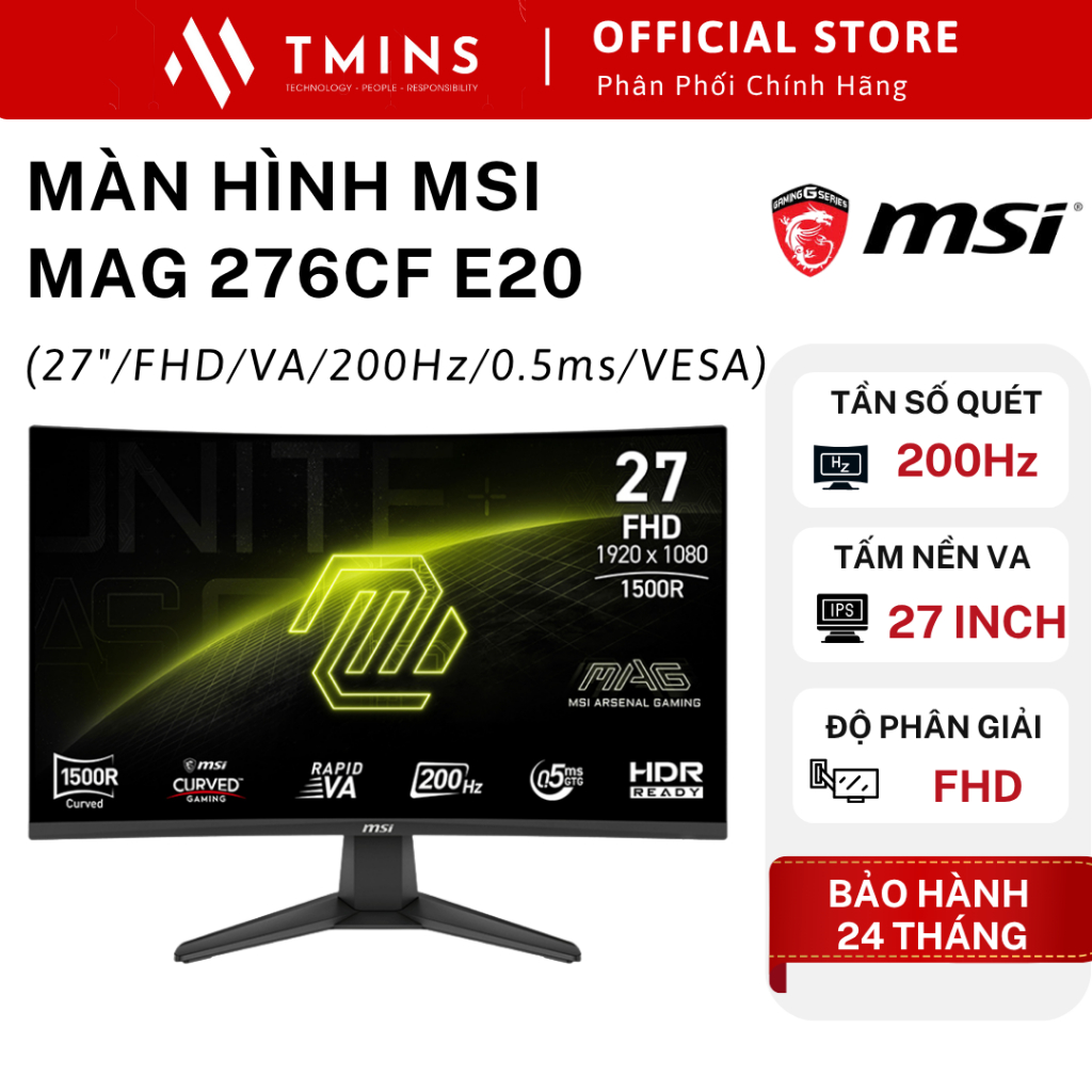 Màn hình MSI MAG 276CF E20 ( 27inch / FHD / VA / 200Hz /0.5ms) - Hàng Chính Hãng - Bảo Hành 24 ...