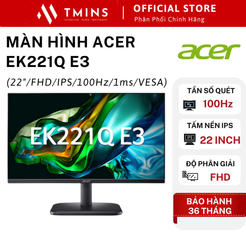 Màn hình ACER EK221Q E3 (21.5inch/IPS/FHD/100Hz/1ms) - Hàng chính hãng | Shopee Việt Nam
