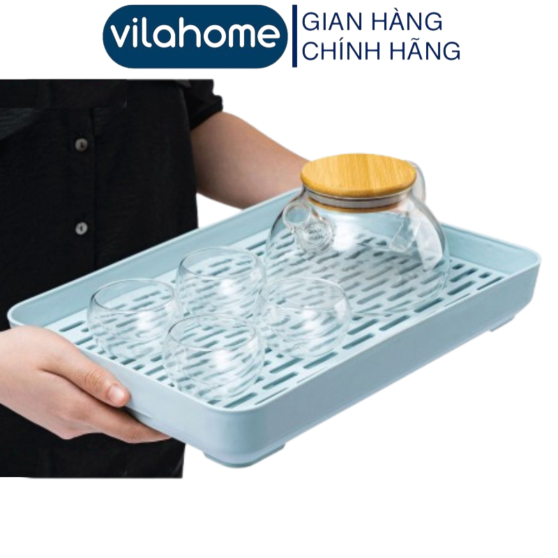 Khay Úp Cốc Chén 2 Lớp Vilahome, Khay Chữ Nhật Nhựa PP Có Lỗ Thoát Nước ...