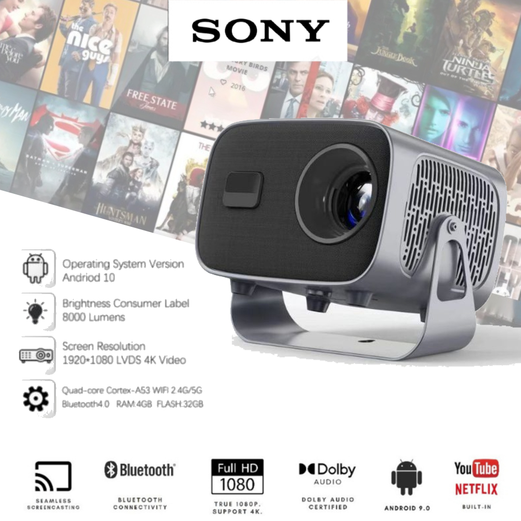 Sony Máy chiếu mini A10 Pro 4K bluetooth 5.0 Full Android11.0 projector ...