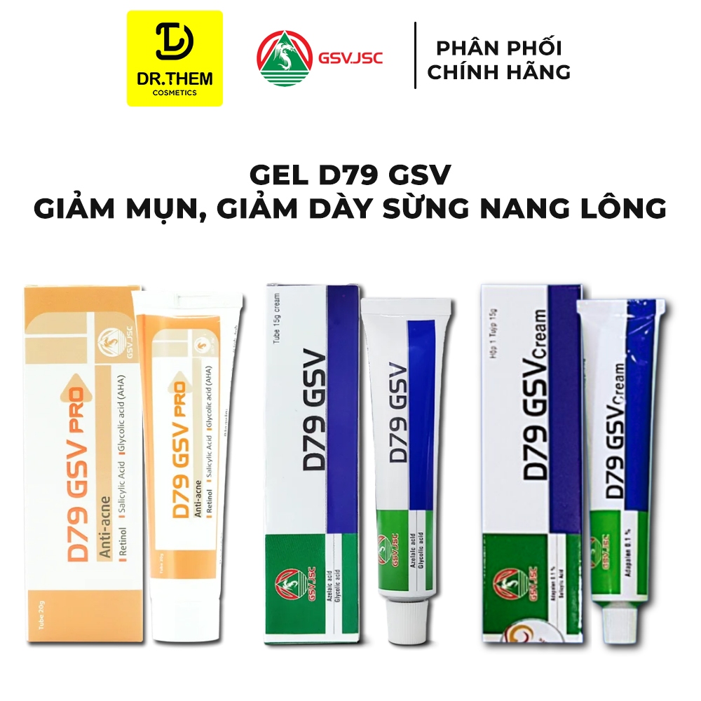 D79 GSV Cream/Pro/New Giảm Mụn Trứng Cá, Mụn Lưng, Dày Sừng Nang Lông ...