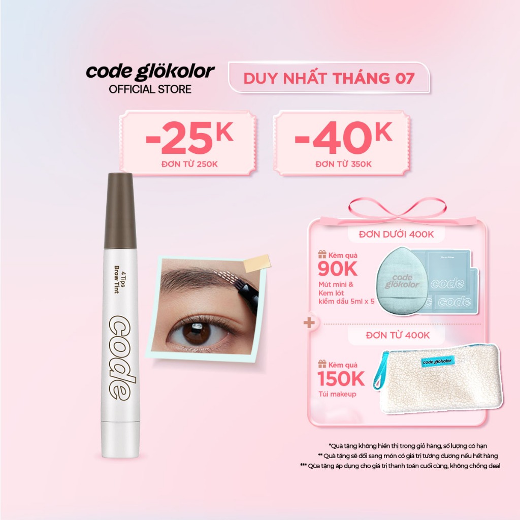 [CODE GloKolor Official] Bút phẩy sợi lông mày Code Glokolor Brown Tint 4 Tips | Shopee Việt Nam