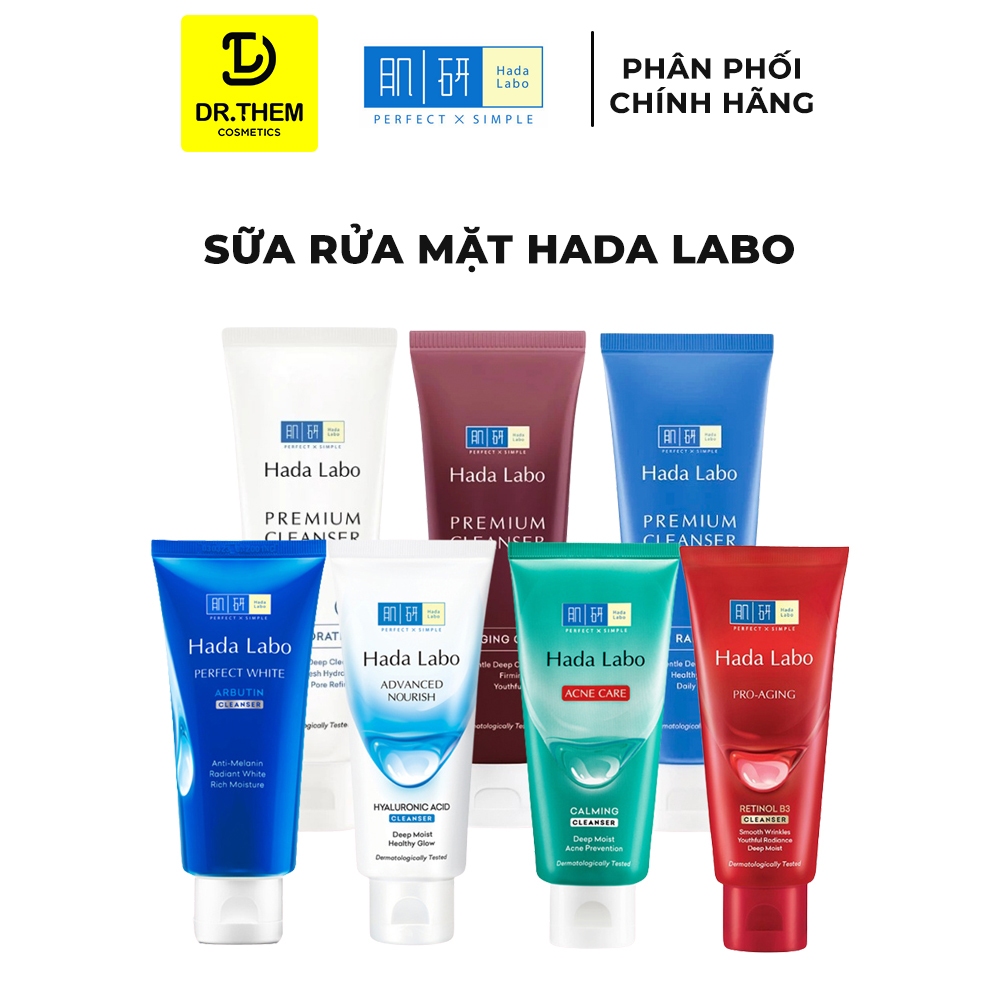 Sữa Rửa Mặt Hada Labo Premium / Advanced Nourish / Perfect White / Acne Care / Pro Anti Aging ...