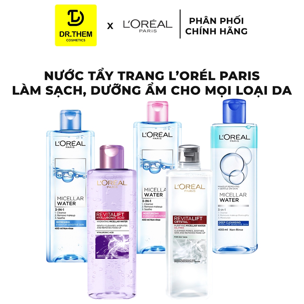 Nước Tẩy Trang L'Oreal Paris 3in1 Micellar Water 95ml - 400ml, Làm Sạch, Dưỡng Ẩm Cho Mọi Loại ...
