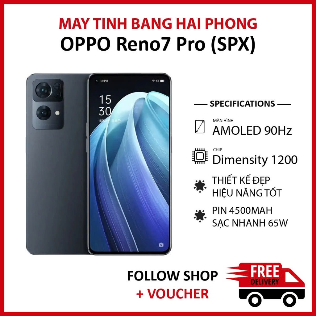 Điện thoại Oppo Reno 7 Pro 5G (SPX) RAM 12/256GB chip Dimensity 1200 MAX camera 50MP màn Full ...