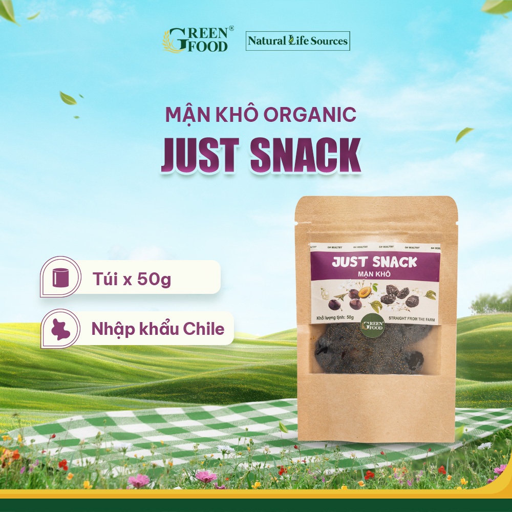 Mận khô Just Snack Green Food kích cỡ vừa medium - Green Food | Túi 50g ...