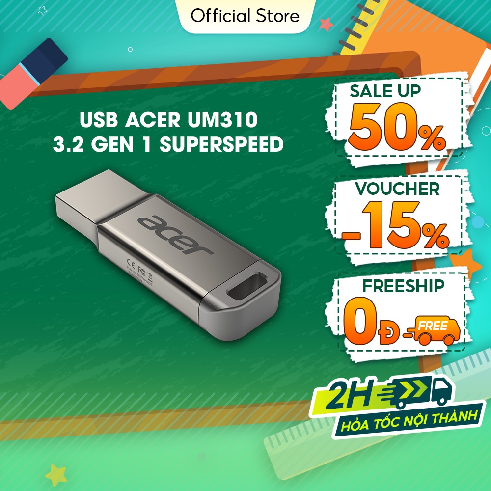 USB 3.2 Gen 1 Acer UM310 SuperSpeed dung lượng 256GB I 512GB I 1TB Bảo ...