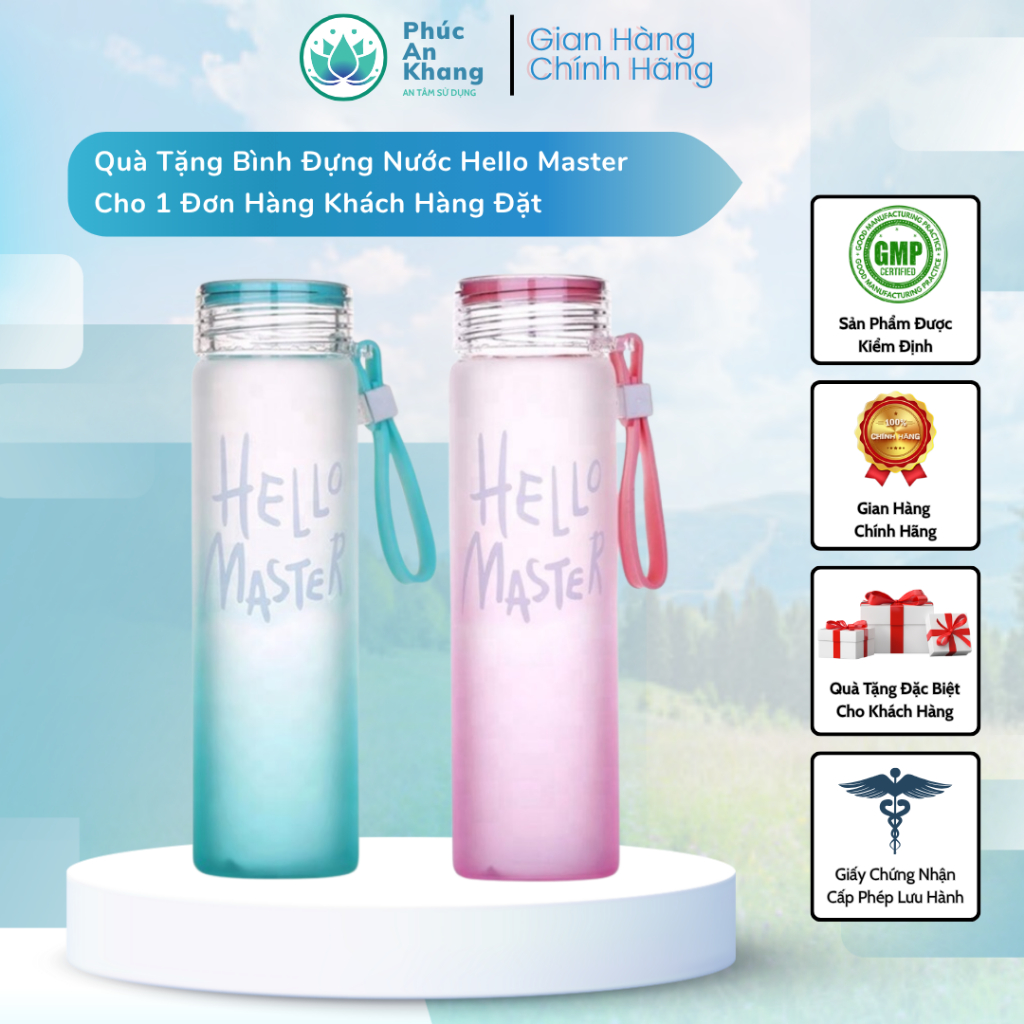 Bình Đựng Nước Thủy Tinh Hello Master - Có Dây Xách, Dung Tích 400ml ...