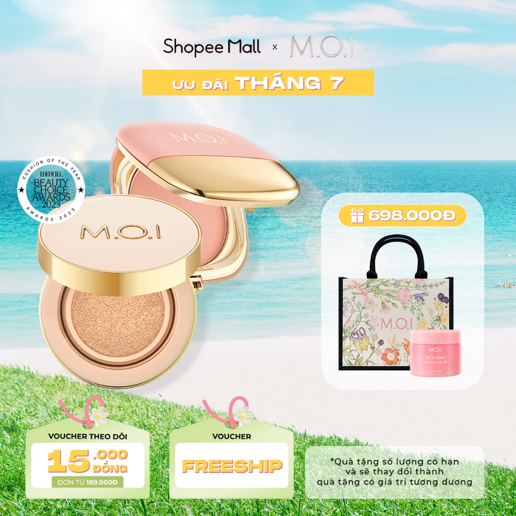 Bộ đôi trang điểm MOI phấn nước kiềm dầu che khuyết điểm Premium Baby ...