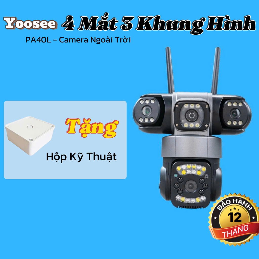 ( Tặng Hộp KT) Camera Yoosee PA40L 4 Mắt 3 Khung Hình, Độ Phân Giải FHD ...