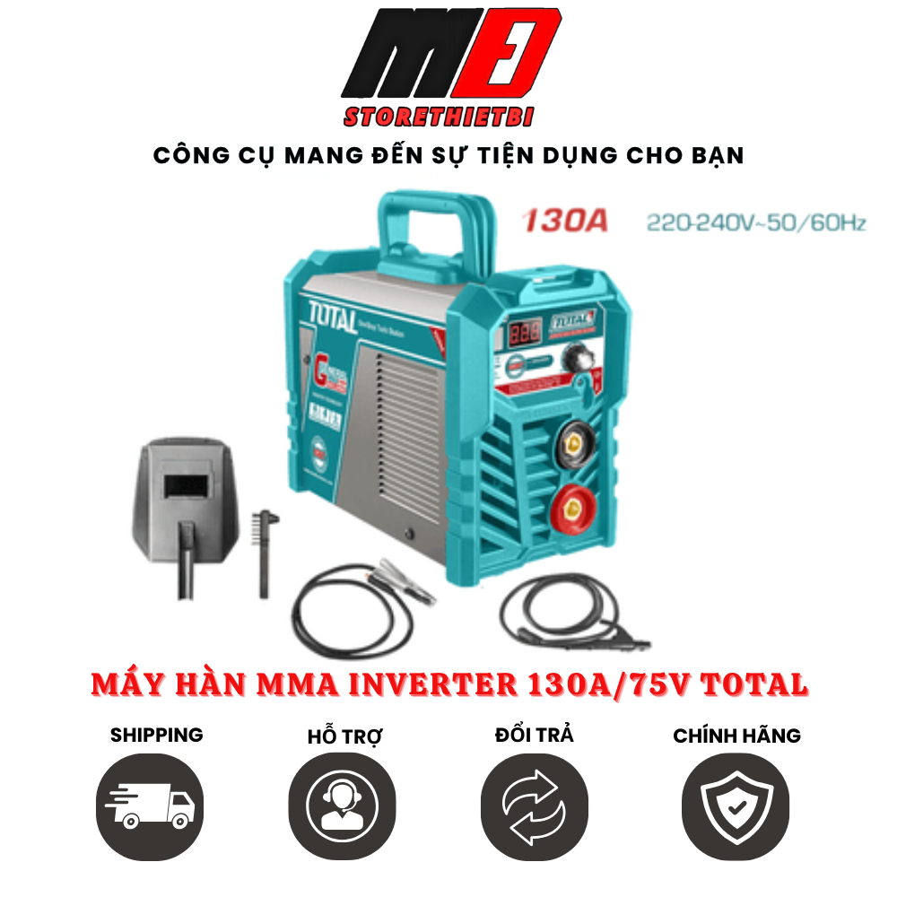 Máy Hàn MMA Inverter 130A/75V TOTAL TW213028 Công nghệ biến tần IGBT ...