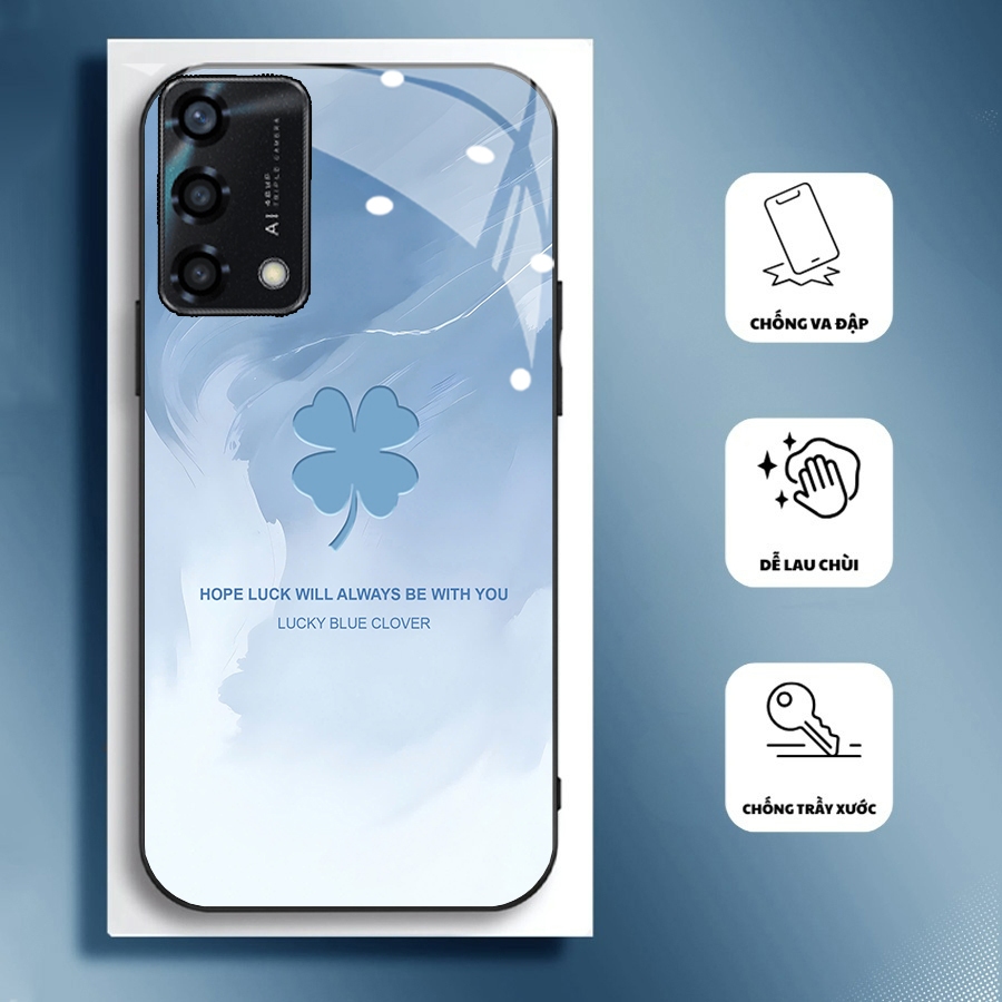 Ốp lưng cho OPPO A74, A74 5G, A95 Mặt kính sáng bóng, sang trọng, thiết ...
