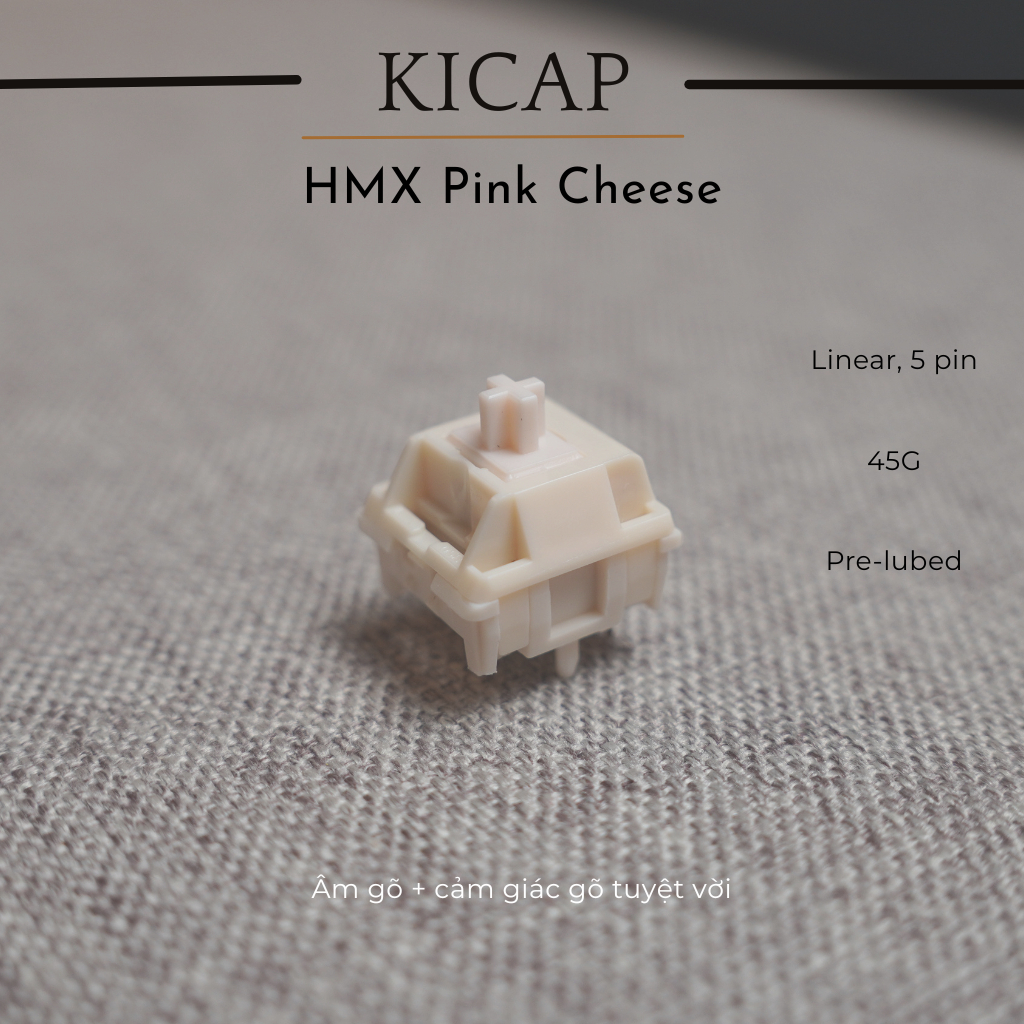 Switch HMX Pink Cheese - linear, 5 pin - âm poppy siêu ngon, công tắc ...