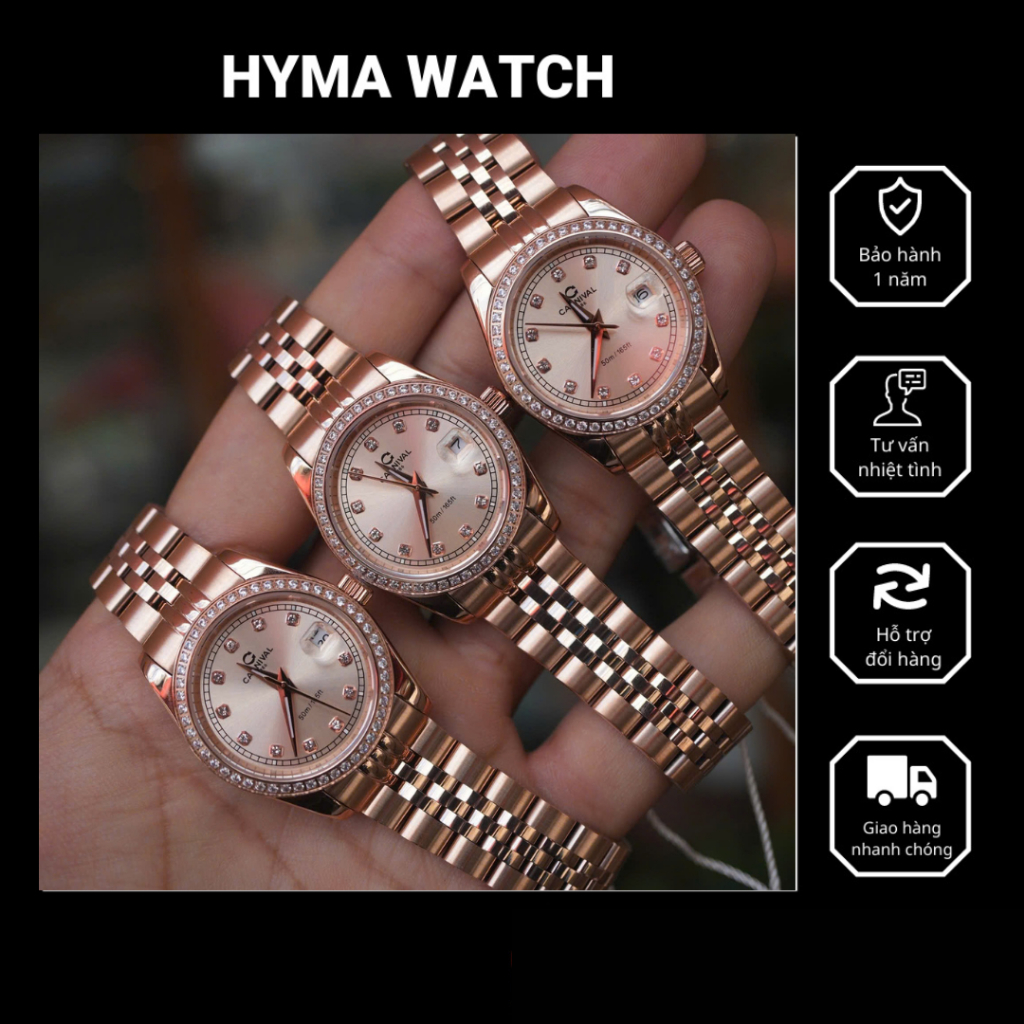 Đồng hồ Nữ Carnival 8131L2 phiên bản viềng đá Bảo hành 5 năm Hyma Watch | Shopee Việt Nam