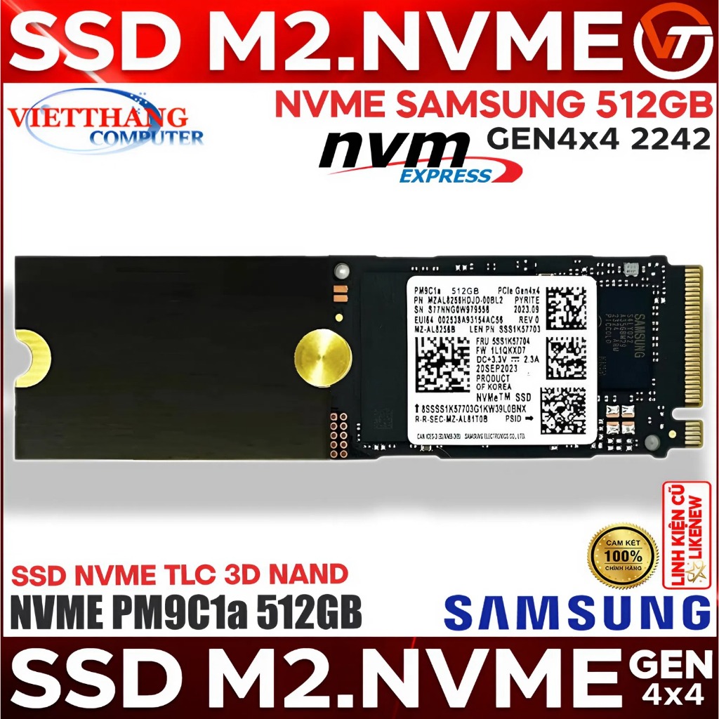 Ổ cứng SSD Samsung M2.Nvme PM9C1a 512GB Gen4x4 2242 Good 100% LikeNew ...