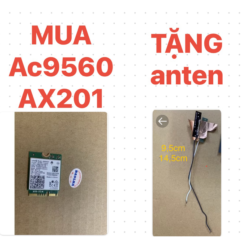 Card wifi 5 Intel 9560NGW AC9560 - wifi 6 AX201 AX201NGW cho laptop và ...