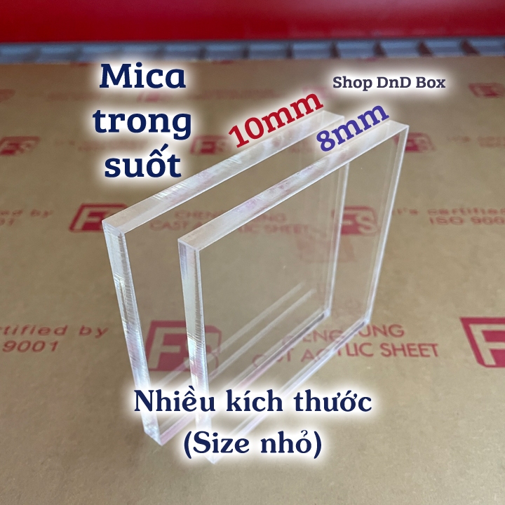 Tấm mica Đài Loan trong suốt nhiều kích thước. Độ dày 8mm, 10mm (Nhóm ...