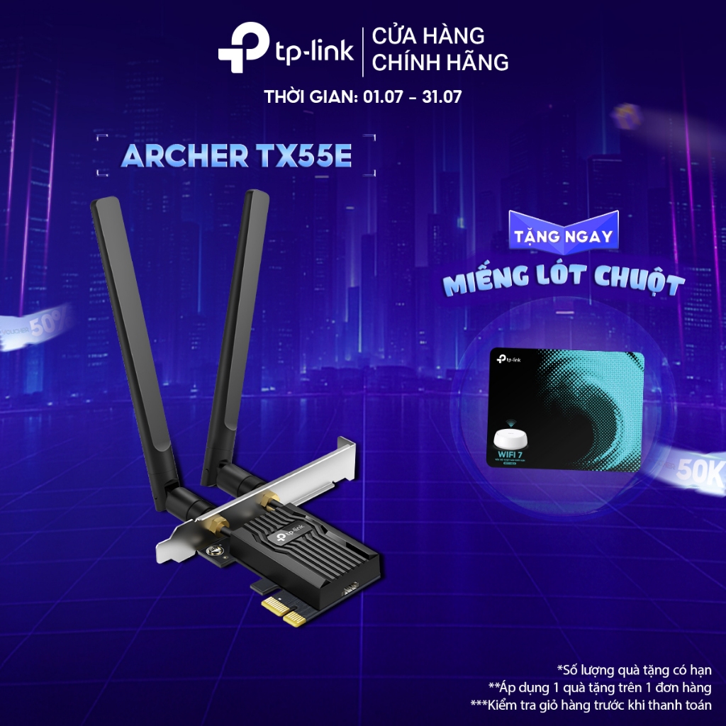 Bộ Chuyển Đổi Card WiFi PCIe TP-Link Archer TX55E Bluetooth 5.2 Wi-Fi 6 ...