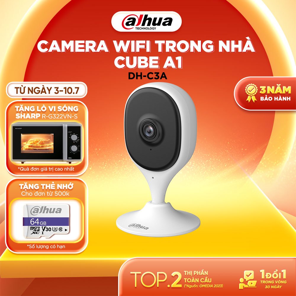 Camera Wifi Dahua Cube A1 3MP/5MP Đàm thoại 2 chiều , Đế nam châm tự ...