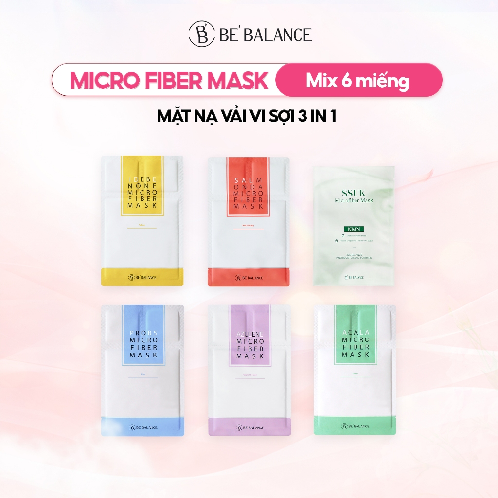 Combo Mix 6 Miếng Mặt Nạ Vải Vi Sợi Be'Balance MICRO FIBER MASK giúp ...