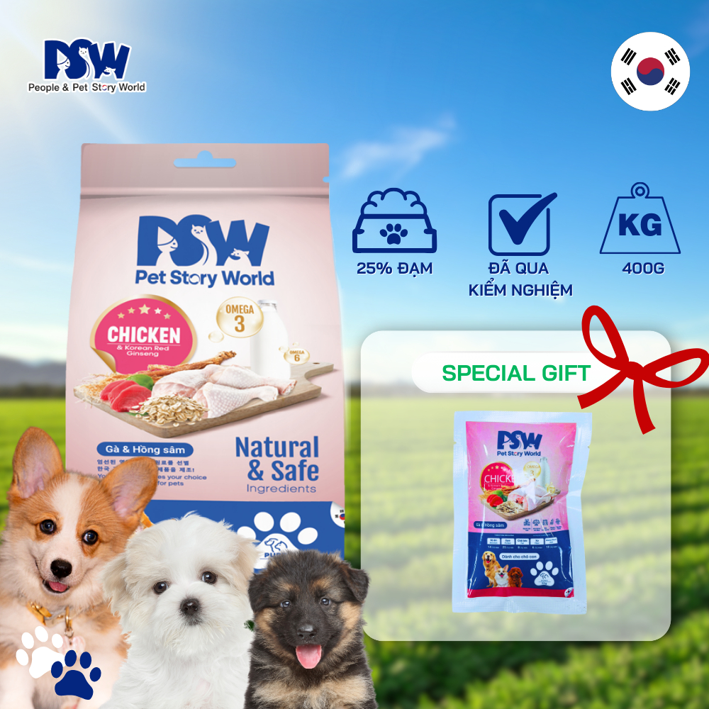 [PSW PUPPY]- Hạt cho Chó Con - Vị Gà & Hồng Sâm, Công nghệ Hàn Quốc ...