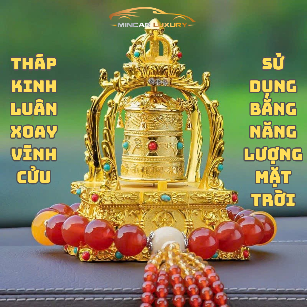 Tháp Kinh Luân Xoay Vĩnh Cửu Om Mani Pade Hum Bằng Đồng, Dùng Năng ...