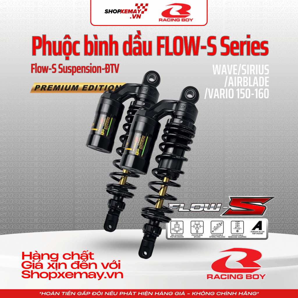 [Made in Malaysia] Phuộc RCB RACING BOY Bình Dầu Flow-S Series | Wave ...