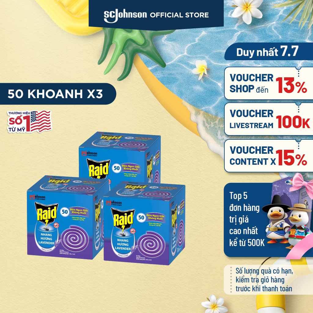 RAID Combo 3 Nhang diệt muỗi lavender 50 khoanh | Shopee Việt Nam