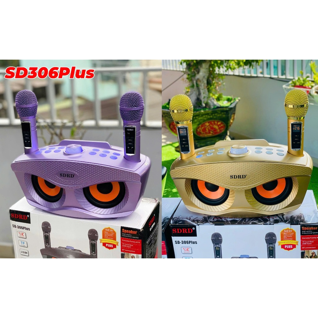 LOA BLUETOOTH KARAOKE SDRD SD 306 PLUS KÈM 2 MICRO KHÔNG DÂY CÓ MÀN HÌNH MỚI 2024 BẢO HÀNH 12 ...