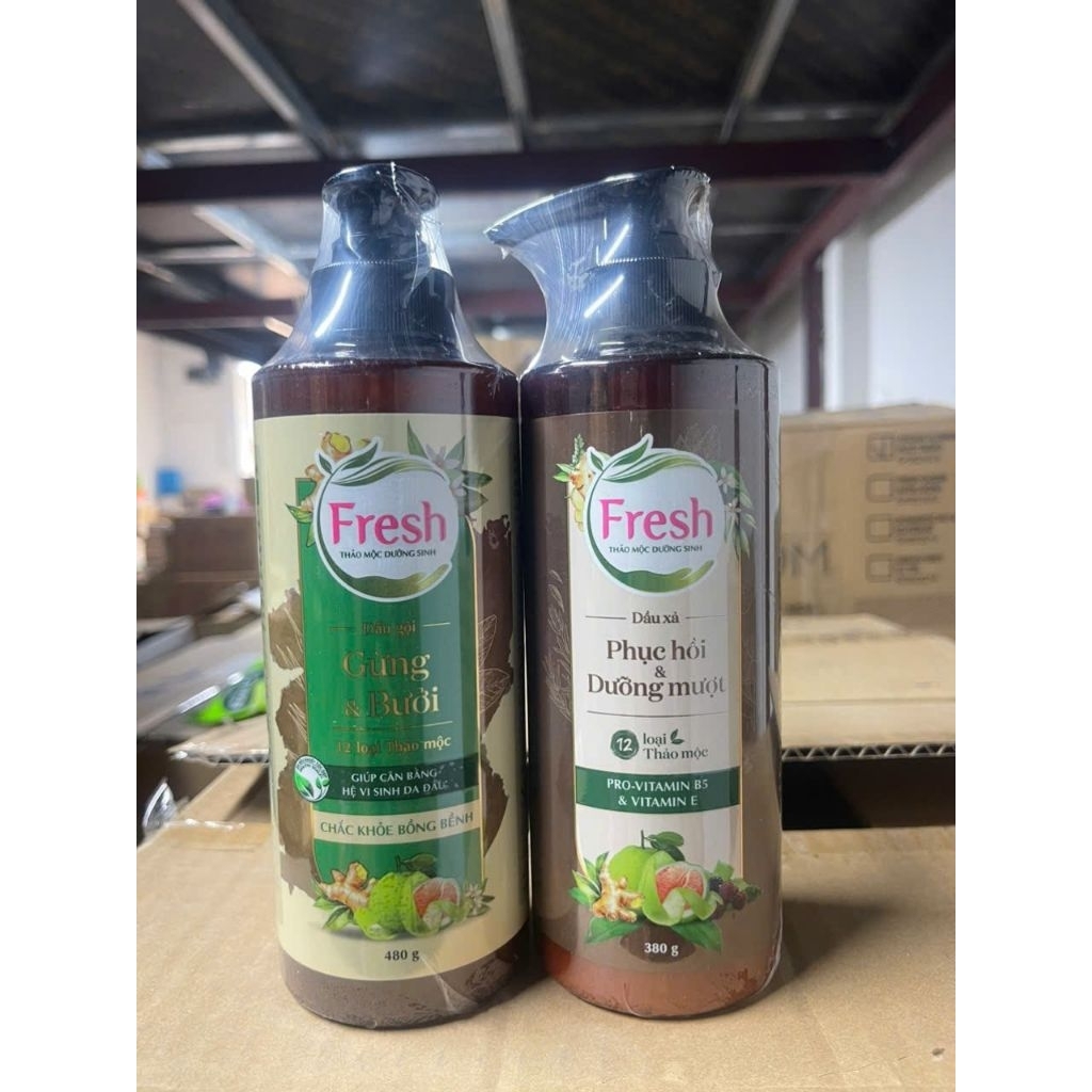 Cặp gội xả thảo mộc Fresh Gội 480ml +xả 380ml | Shopee Việt Nam