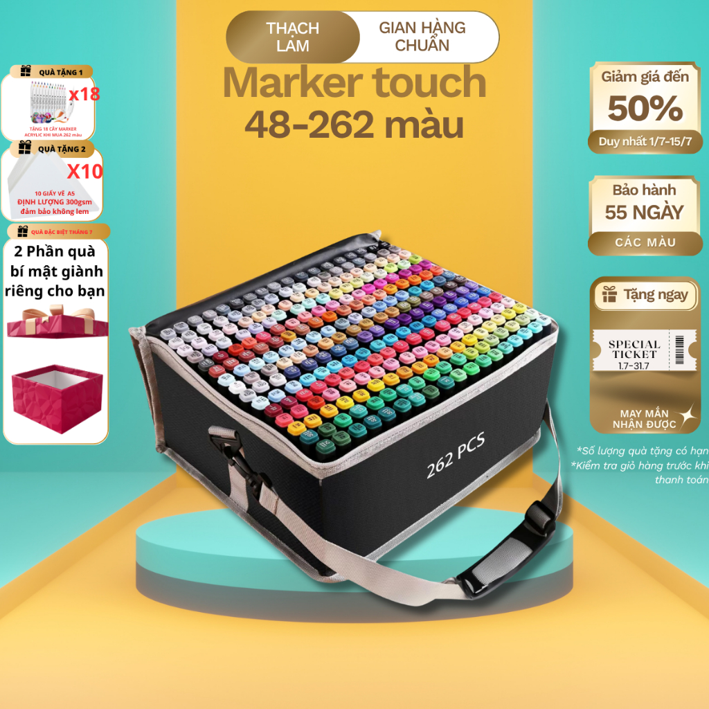Giao Hỏa Tốc - Bộ Bút Marker Touch 60-262 Màu + Túi Vải – Vẽ Tranh Tô ...