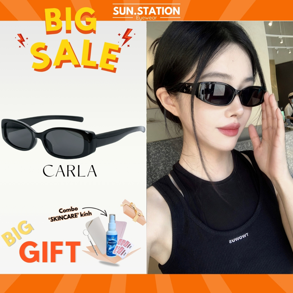 Kính đen ngầu nam nữ cá tính jennie SUN STATION, kính râm thời trang ...
