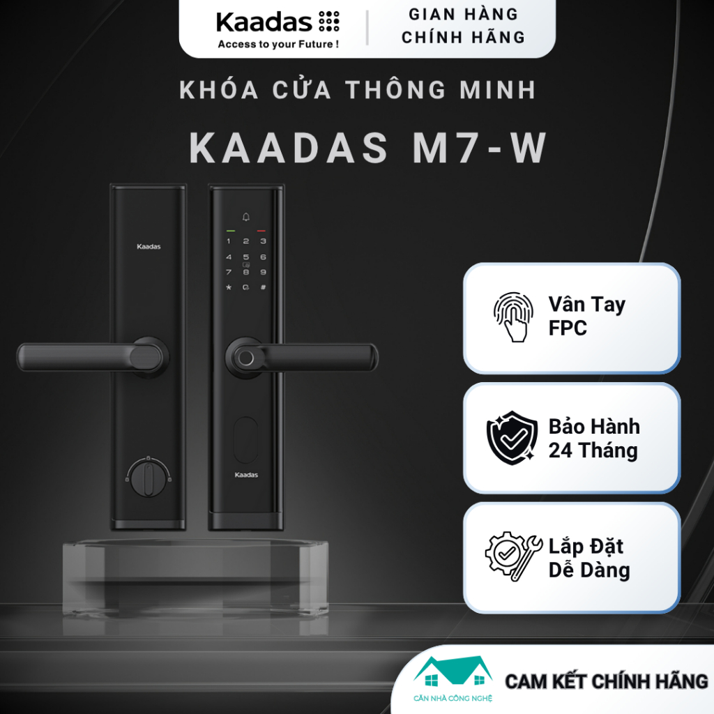 Khóa cửa thông minh Kaadas M7-W - Hàng chính hãng bảo hành 24 tháng - Kết nối wifi qua App ...
