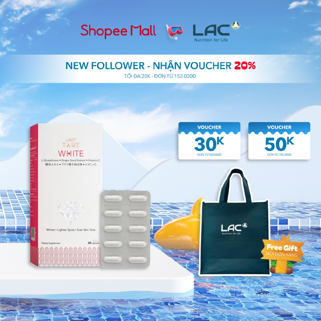 VIÊN UỐNG SÁNG DA LAC TAUT WHITE (60 VIÊN) | Shopee Việt Nam