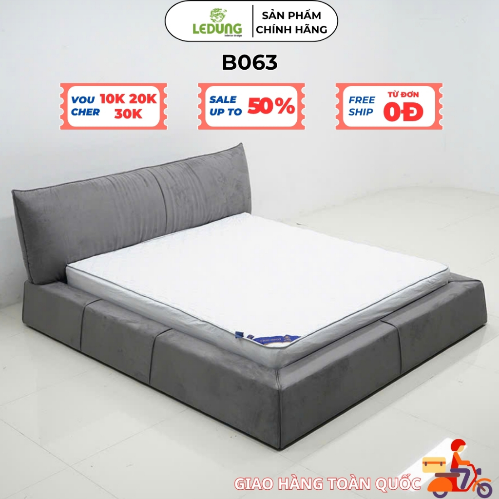 Khung Giường Ngủ Bọc Da/Nỉ Cao Cấp Phong Cách Bắc Âu, Thiết Kế Hiện Đại B063| Nội Thất Lê Dũng ...